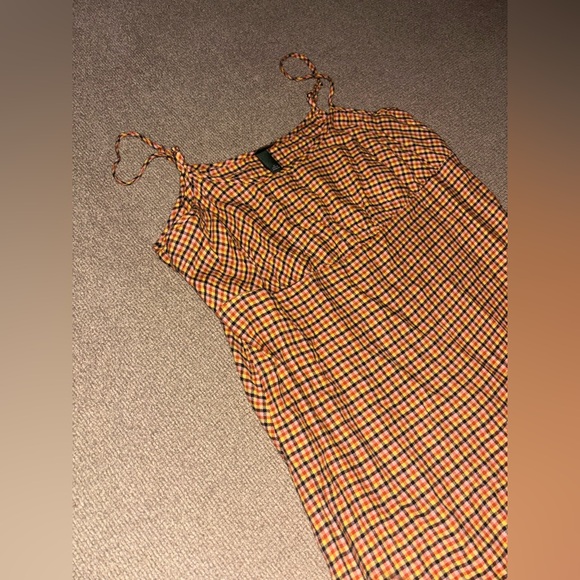 wild fable | Dresses | Wild Fable Orangebrown Plaid Mini Dress | Poshmark